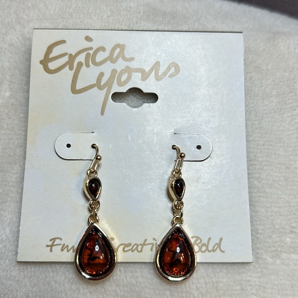 Erica Lyons | Jewelry | New Erica Lyons Fish Hook Gold With Amber ...